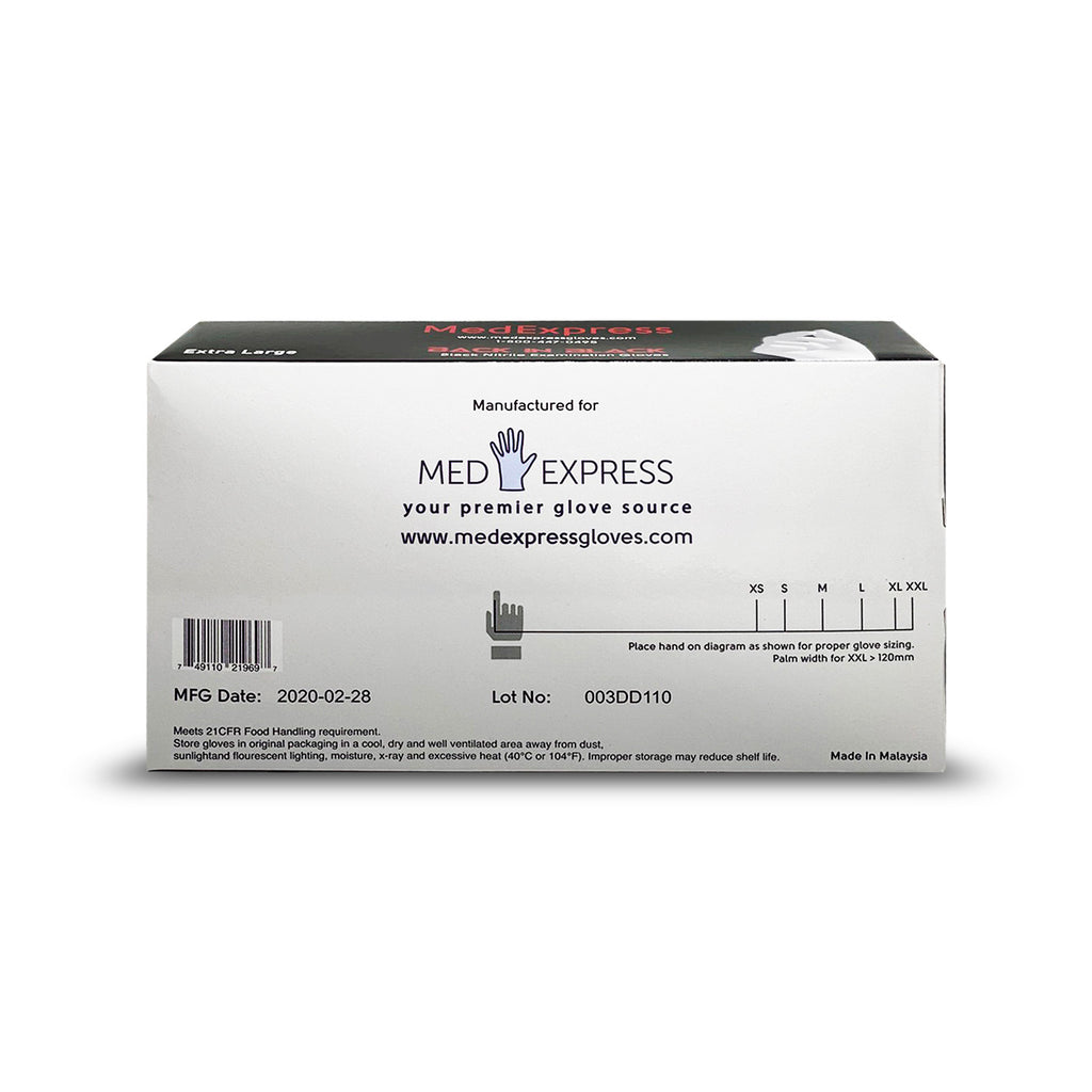 MedExpress Black Nitrile Exam Gloves – MedLab International
